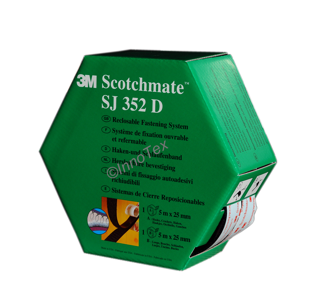 3M SJ 352D Svart (Kardborretejp) 5 meter